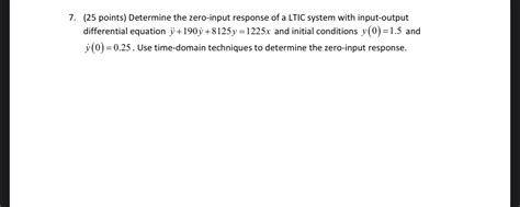 Solved Points Determine The Zero Input Response Of A Chegg