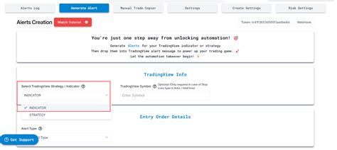 generate alert tradingview stratergy indicator pickmytrade