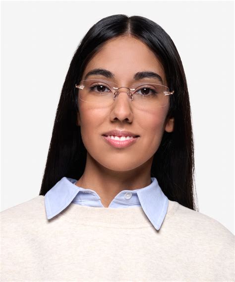 Rivet Rectangle Golden And Brown Glasses For Women Eyebuydirect