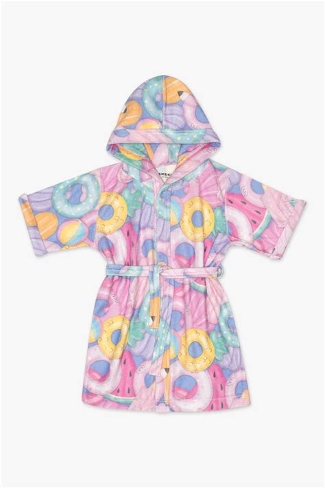 Roupão Com Capuz Infantil Estampa Boias Coloridas Lojista Dedeka