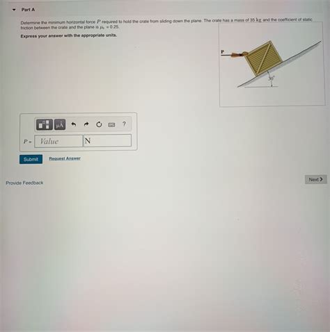 Solved Review Part A Determine The Minimum Force P Required