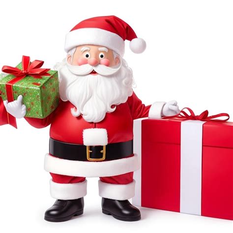 Premium Photo Santa Claus Gleefully Holding A Christmas Gift
