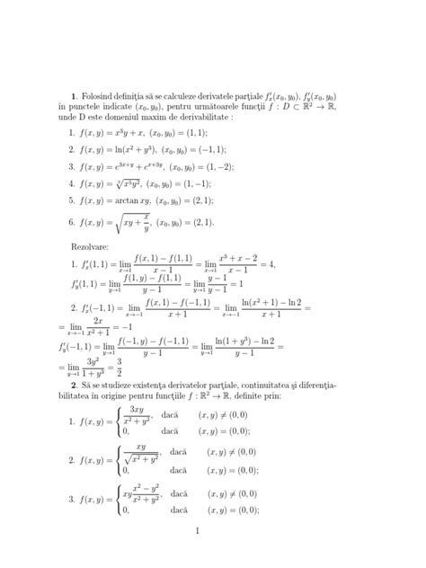 Derivate Partiale Pdf