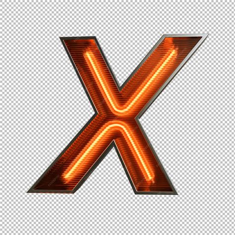 투명 배경에 네온 라이트 알파벳 무료 Psd 파일