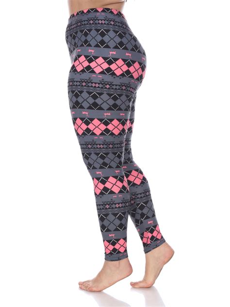 White Mark Womens Plus Size Holiday Printed Leggings