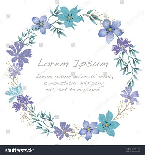 Vector Watercolor Flower Frame Text Space Stock Vector Royalty Free