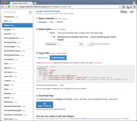 Github Build Bucks Google Webfonts Helper Fonts A Hassle Free Way To