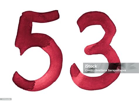 수채화 숫자 손으로 브러시로 그린 부르고뉴 빈티지 심볼 인사말 디자인 엽서 장식을위한 템플릿 0명에 대한 스톡 벡터 아트 및 기타 이미지 Istock