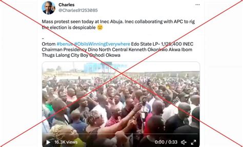 False A Video Shows Nigerians Protesting At Inecs National Collation