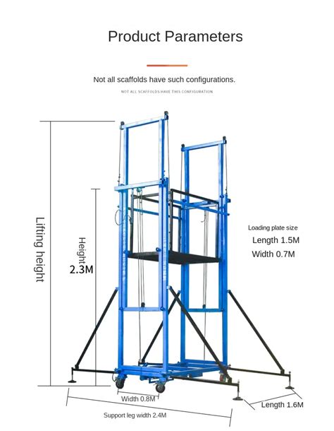500kg Loading Electric Lifting Scaffold Customized 2 6m Lifting