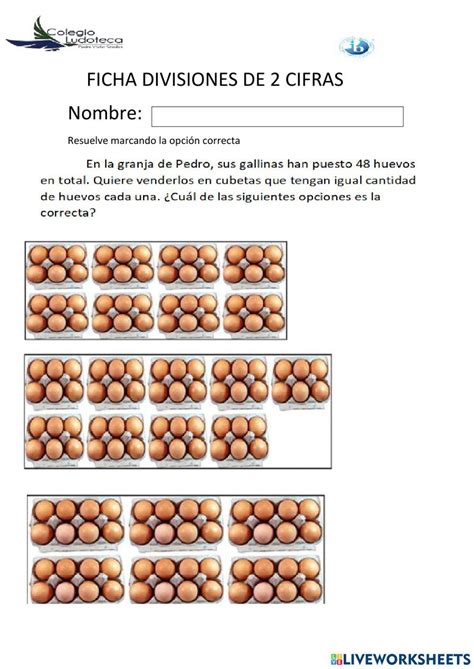 Divisiones De 2 Cifras Interactive Activity Live Worksheets