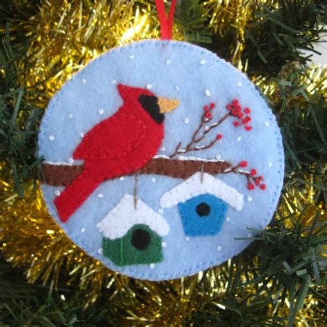 Felt Cardinal Ornament Etsy