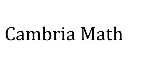 Cambria Math In Use Fonts In Use