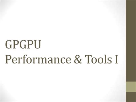 Gpgpu Intro Ppt