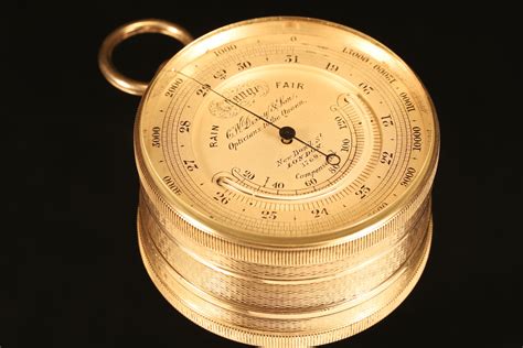 Very Rare Silver Pocket Barometer Compendium No 1769 By Dixey C1884