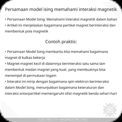 Persamaan Model Ising Memahami Interaksi Magnetik Electricity Magnetism