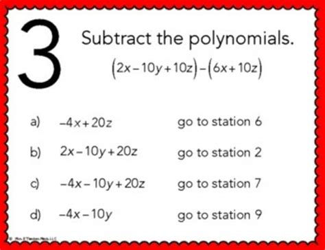 Add And Subtract Polynomials Activity Digital And Print By Mrs E