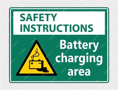 Premium Vector Safety Instructions Battery Charging Area Sign On