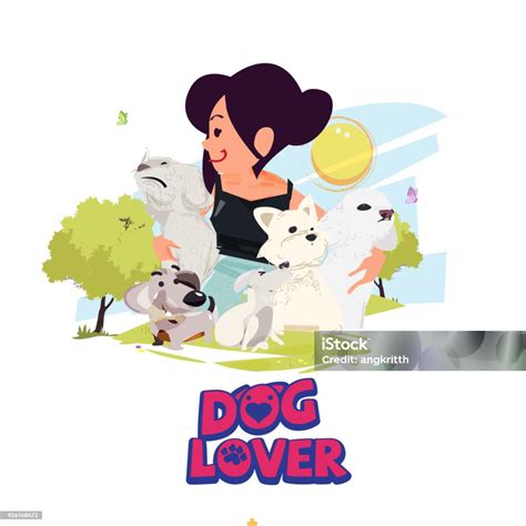 庭で彼女の犬と美しい女性文字体裁デザイン ベクトル アイコンのベクターアート素材や画像を多数ご用意 アイコン イギリス
