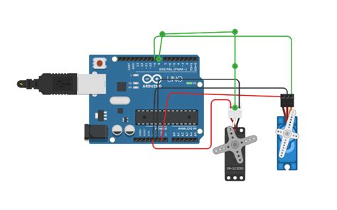 Circuit Design Servo Motors Tinkercad