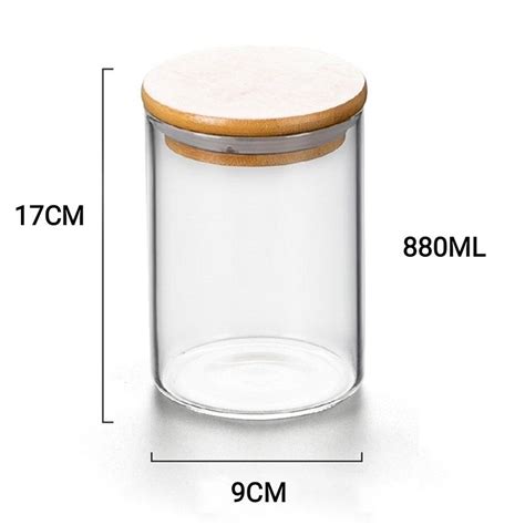 Jual Toples Kaca Tutup Kayu Bulat Kedap Udara Aesthetic Borosilicate
