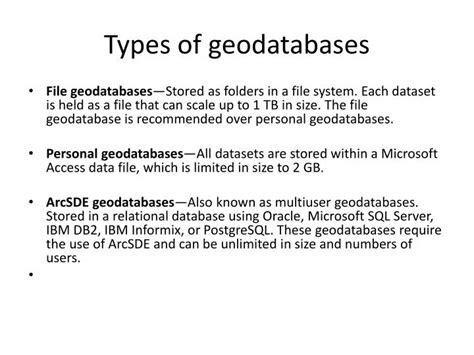 Ppt Types Of Geodatabases Powerpoint Presentation Free Download Id