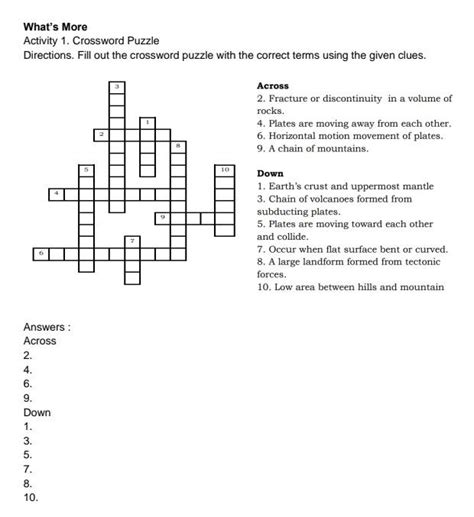 Solved What S More Activity 1 Crossword Puzzle Directions Chegg