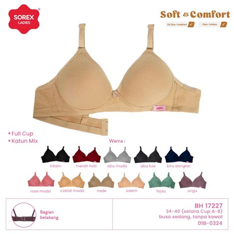 Jual Bra Sorex 17227 Busa Tanpa Kawat Bh Sorex Soft Comfort Kait 2 Cup