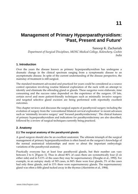 Pdf Management Of Primary Hyperparathyroidism â€past Present Dokumen Tips