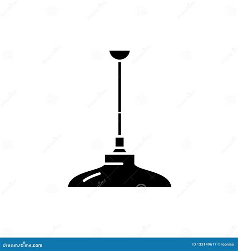Ceiling Lamp Black Icon Vector Sign On Isolated Background Ceiling