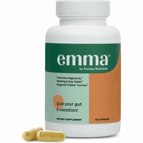 Emma 60 Count Gut Health Supplement Natural Support For Digestive Ease