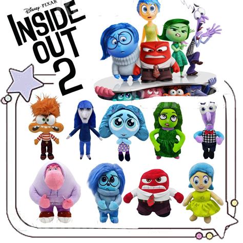 Inside Out 2 ตุ๊กตาผ้าขน Disney Anxiety Sadness Joy Fear Disgust Joy