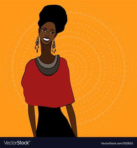 Profile Of Beautiful African Woman Royalty Free Vector Image