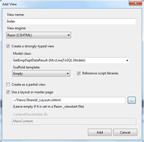 Asp Net Mvc3 Linq To Sql Project With Stored Procedure Data Source