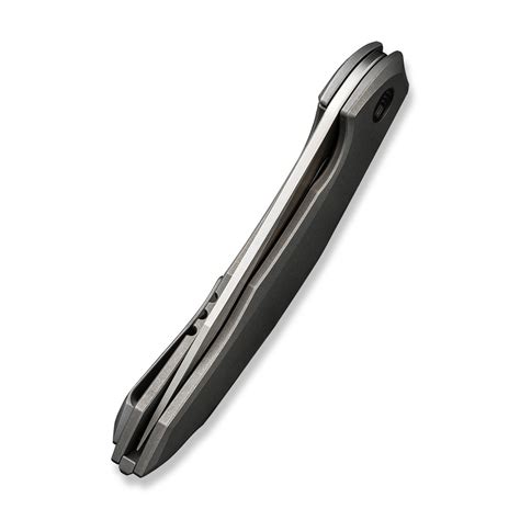 We Merata Folding Knife Gray Titanium Handle 20cv Trailing Point Plain