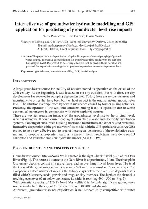 PDF Interactive Use Of Groundwater Hydraulic Modelling And GIS Application For Predicting Of