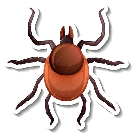 Una Plantilla De Etiqueta Con Vista Superior De Una Garrapata Aislada Vector Gratis