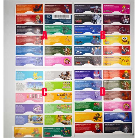 Label Sticker Nameplate Sticker Fit For Nintendo Game Boy Advance SP