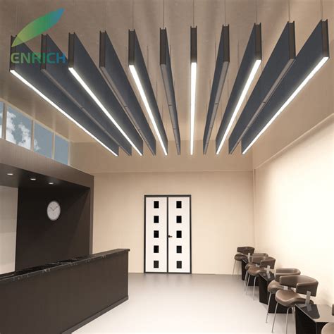 Linear Led Office Pendant Light Acoustic Lighting With Linear Acoustic