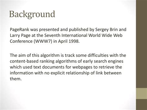 Pagerank Algorithm In Data Mining Pptx