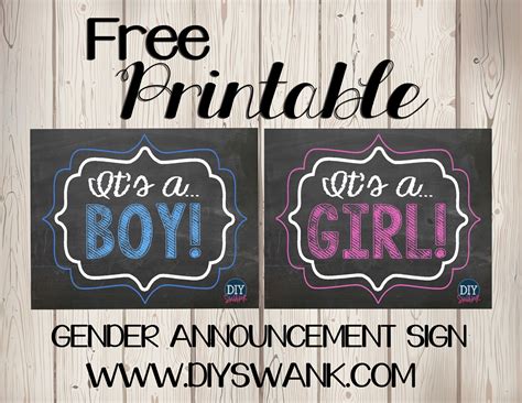 Free Gender Reveal Printables Free Printable Template