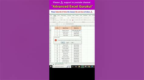 excel interview question how to use data validation for mobile number