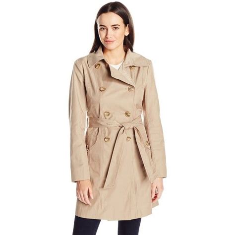 Anne Klein Womens Classic Double Breasted Trench Coat Trench Coats