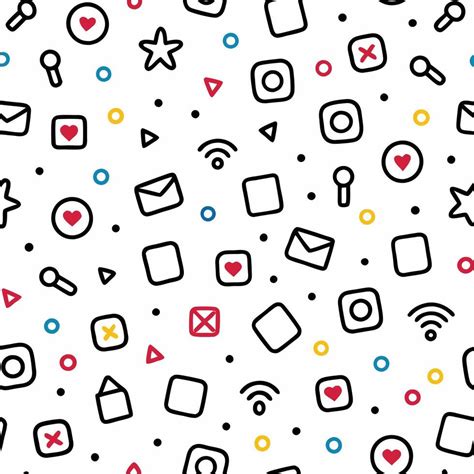 A Seamless Pattern With Icons And Symbols Vector Art At Vecteezy