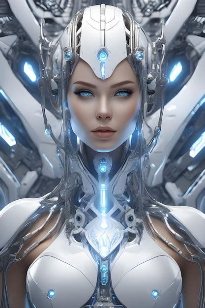 Premium Ai Image Beautiful Glowing Cyborg Scifi Gorgeous Angel