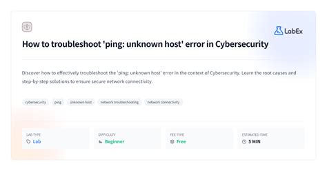 How To Troubleshoot Ping Unknown Host Error In Cybersecurity Labex