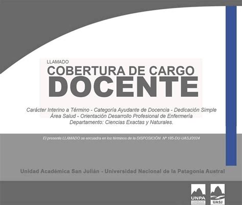 Llamado Cobertura De Cargo Docente