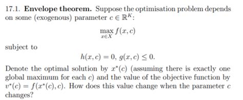 lecture 17 envelope theorem flashcards quizlet