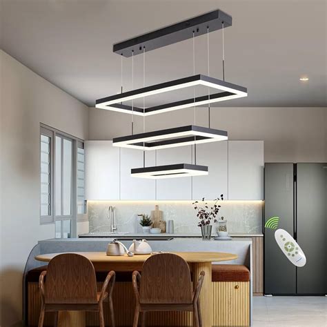 Rectangular Pendant Light Fixtures Modern 1 Light Stain Gold Textured