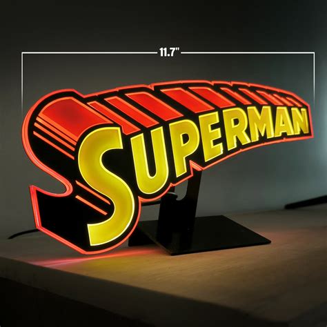 Vintage Superman Led Logo Light Small Wall Light By Brandlite